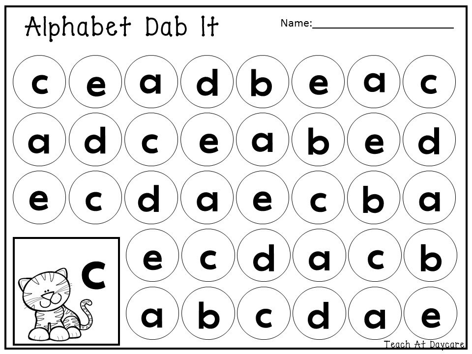 26 Printable Alphabet Lowercase Dab It Worksheets. Preschool-kdg ...