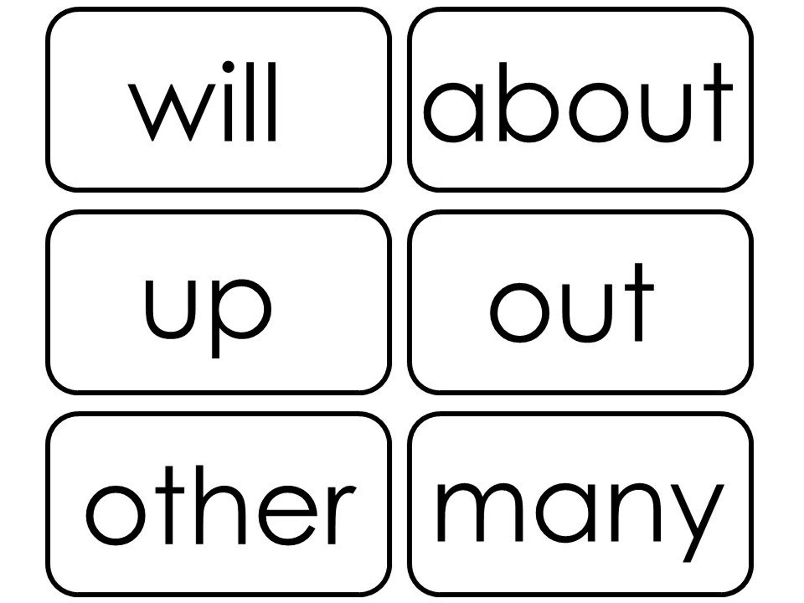 100 Printable Fry's First Hundred Sight Word Flashcards. | Etsy UK