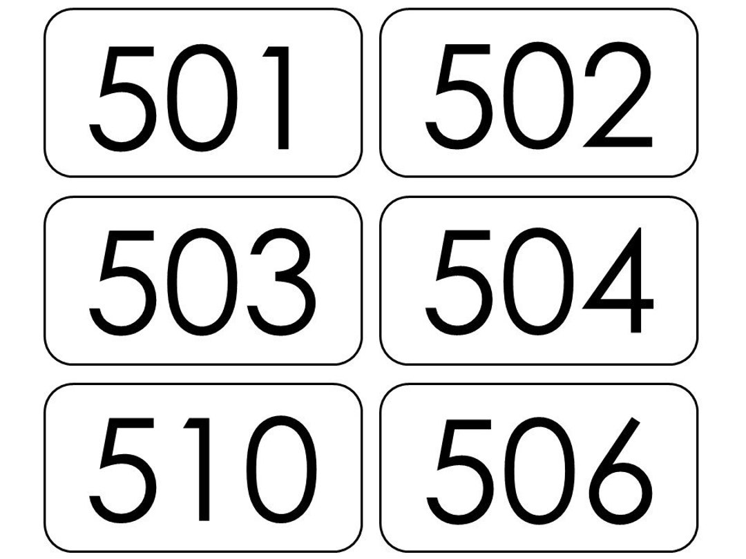100 Printable Numbers 501-600 Flashcards. Preschool Thru Third Grade ...