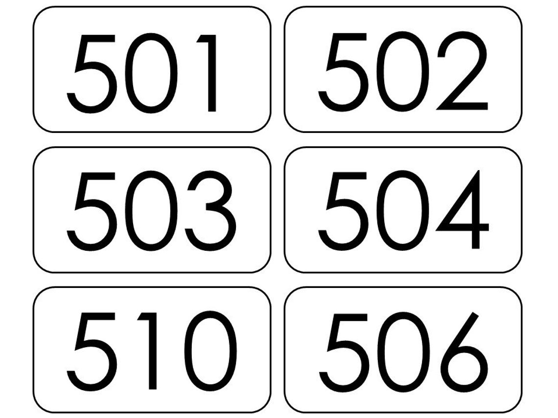100 Printable Numbers 501-600 Flashcards. Preschool Thru Third - Etsy