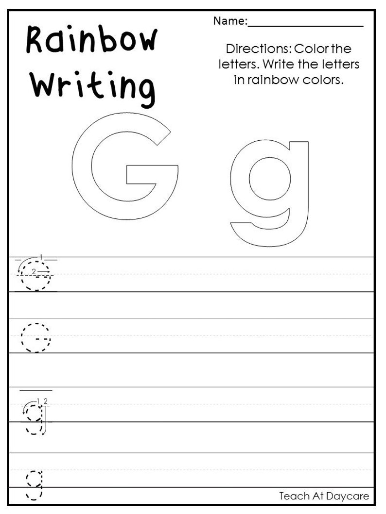26 Printable Alphabet Rainbow Trace the Letters Worksheets. Preschool ...