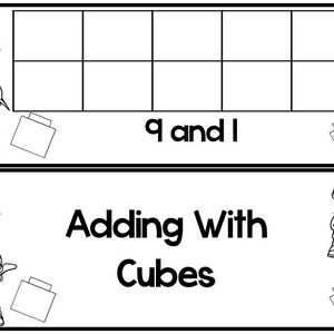 45 Printable Adding With Cubes Math Strips. Preschool-kdg-1st Grade ...