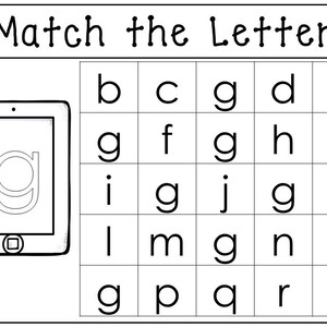 Lowercase Match the Letter Worksheets Work Mats. Preschool-kindergarten ...