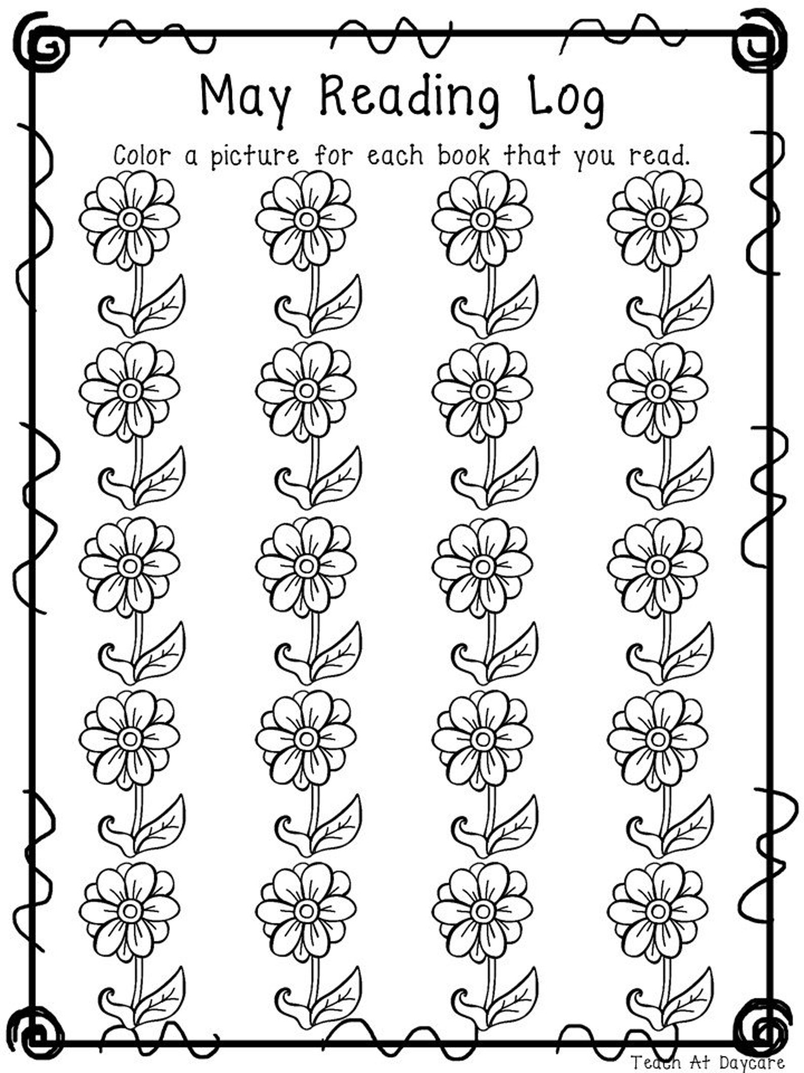 12 Printable Monthly Themed Reading Log Worksheets. Kdg-5th - Etsy Canada