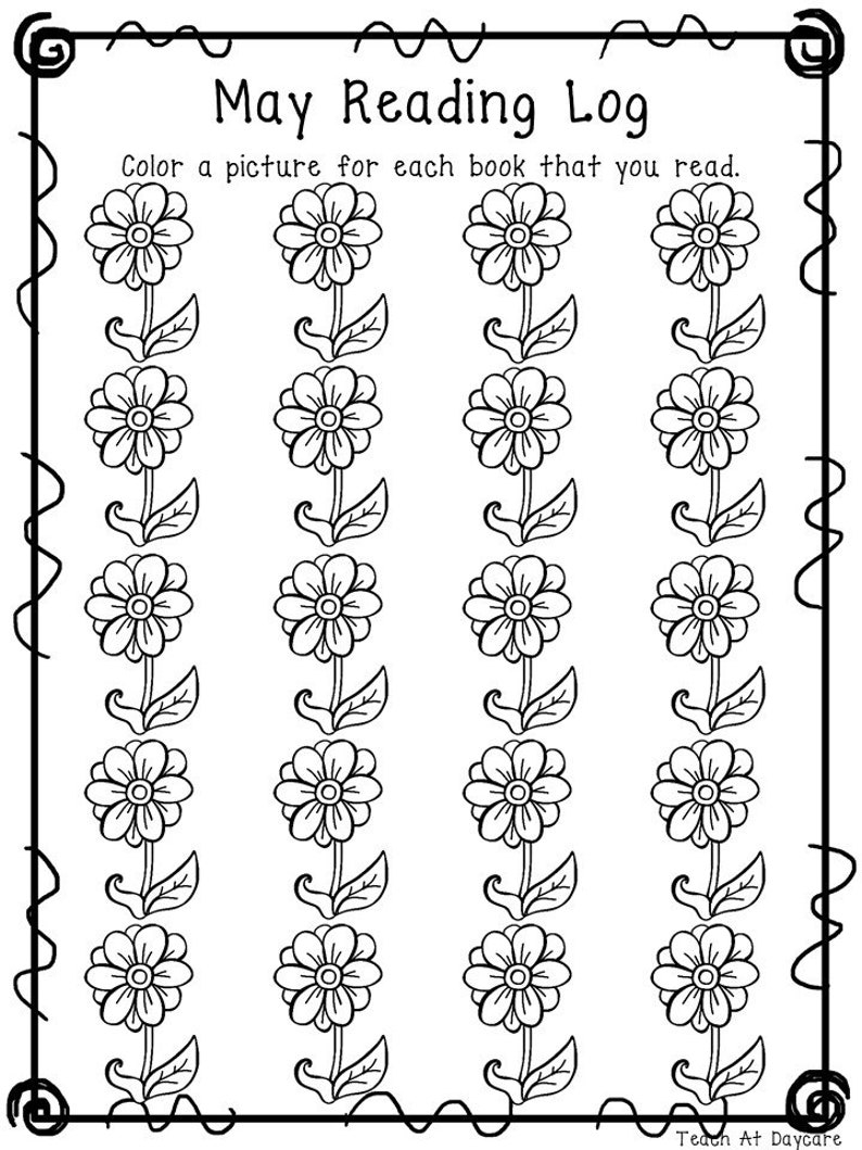 12 Printable Monthly Themed Reading Log Worksheets. Kdg-5th Grade ELA ...