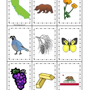 30 California State Symbols Themed Learning Games Download. ZIP File ...
