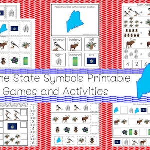 30 Maine State Symbols Themed Learning Games Download. ZIP File ...
