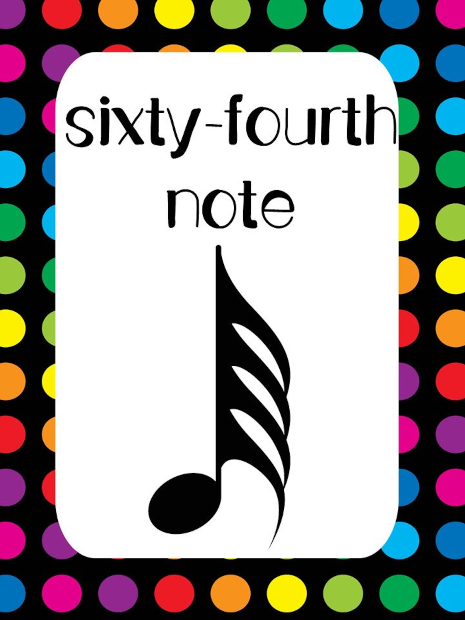 9 Printable Music Notes Posters. Full Page Classroom Wall Charts. 8.5 X ...