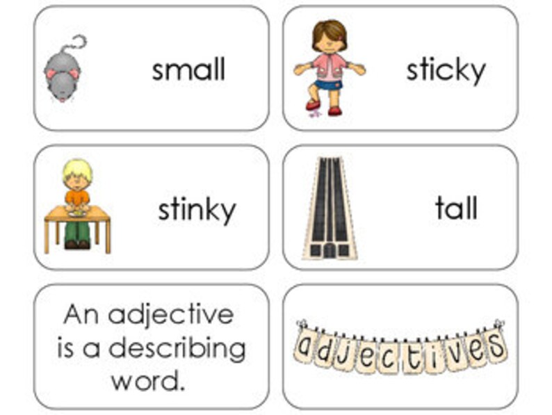 11 Adjectives Beginning Stages Quick Reference Flashcards. Daycare-1st ...