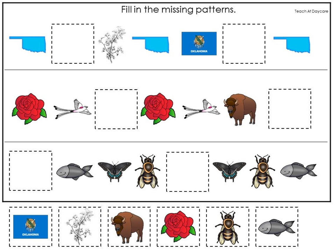30 Oklahoma State Symbols Themed Learning Games Download. ZIP | Etsy