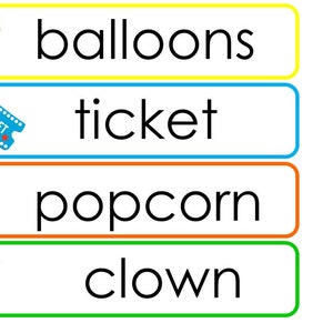 Circus Fun Single Week Themed Word Wall Set. Classroom Bulletin Board ...