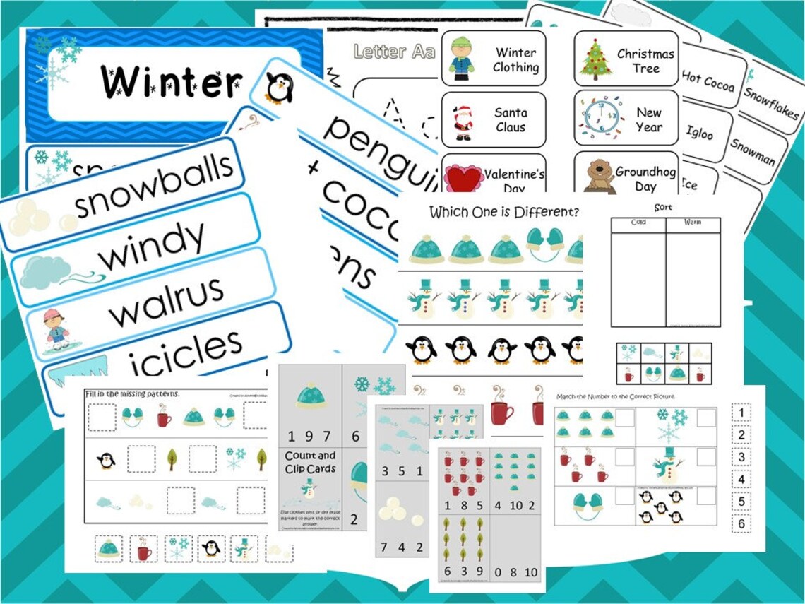 Winter Curriculum Package Download. Preschool-kindergarten. - Etsy