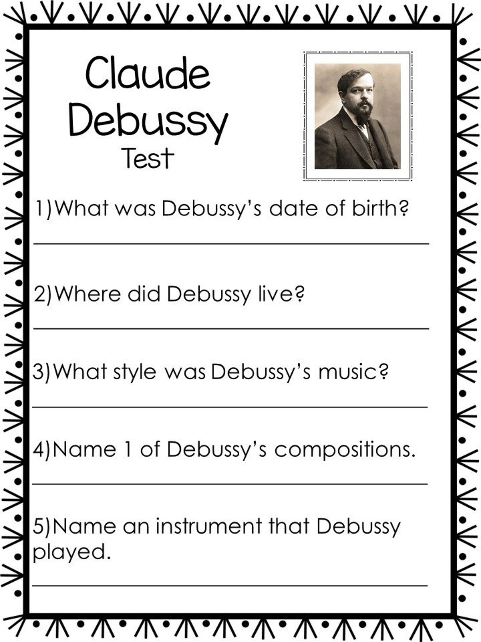 Claude Debussy Great Composer Unit. Music Appreciation. | Etsy
