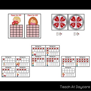 10 Printable Valentine's Day Themed Kindergarten Math Center Games and ...