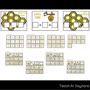 10 Printable Honey Bees Themed Kindergarten Math Center Games and ...