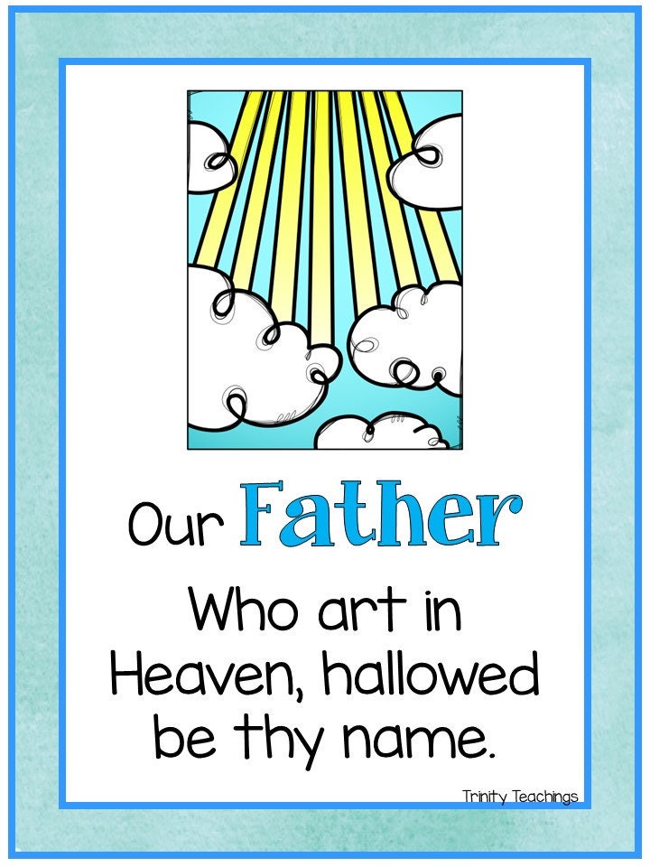 12 the Lord's Prayer Posters. 6 Color, 6 Black and White. Classroom ...