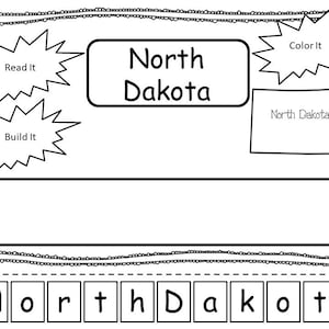 All 50 States Read It, Build It, Color It Learn the States Preschool ...