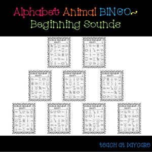 Animal Alphabet Bingo Phonics Game and Worksheets. Color & Black and ...