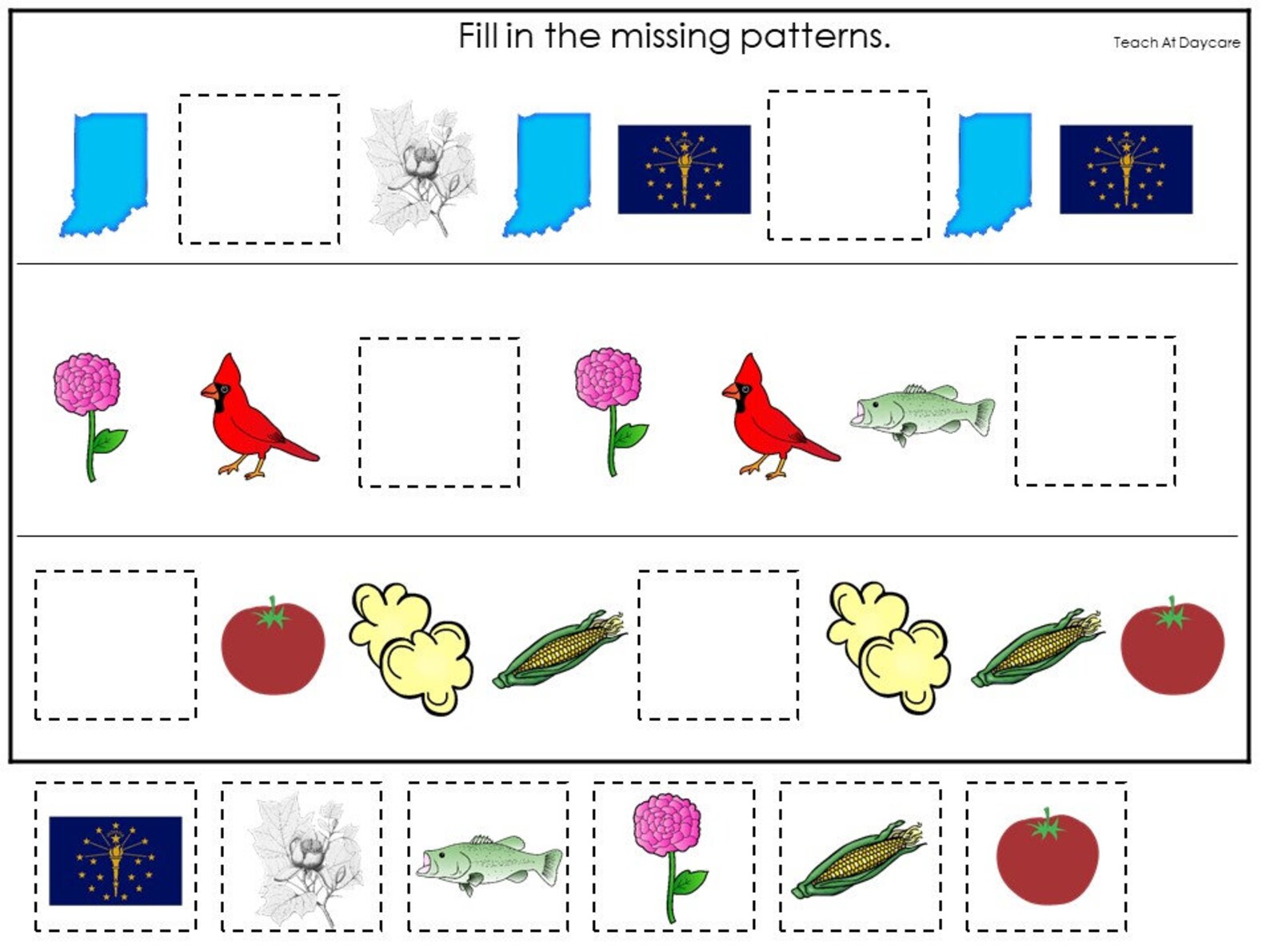 30 Indiana State Symbols Themed Learning Games Download. ZIP File ...