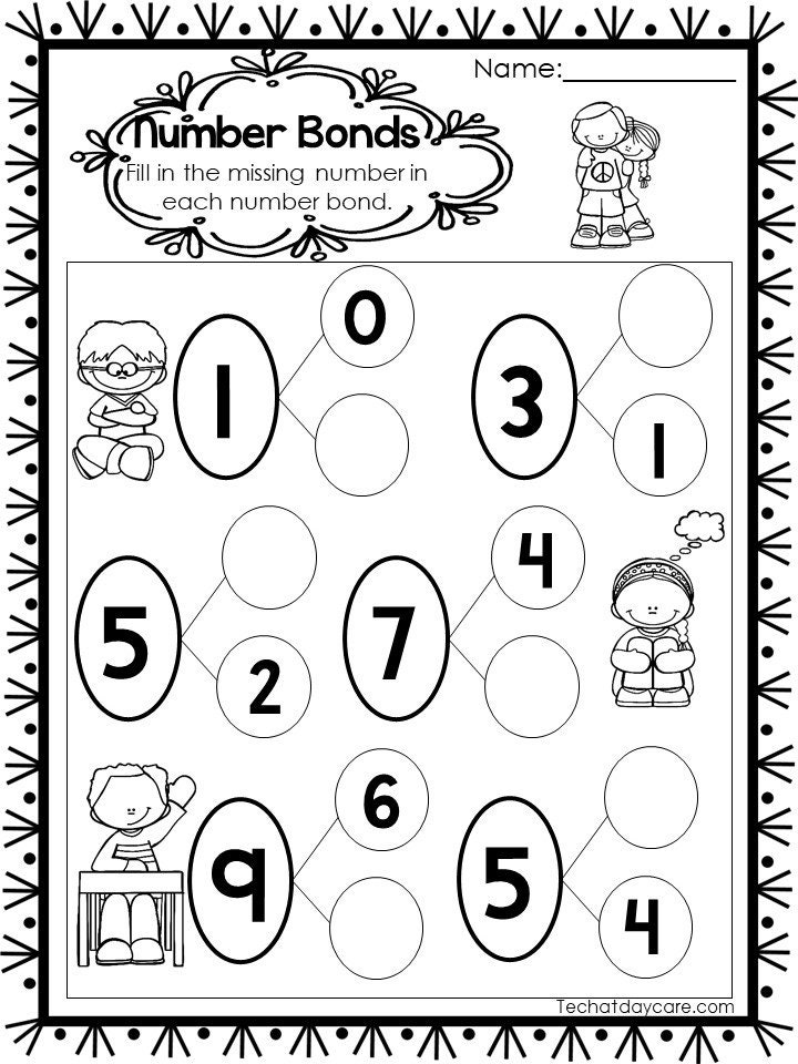 10 Printable Number Bonds Worksheets. Numbers 1-20. Kdg.2nd | Etsy