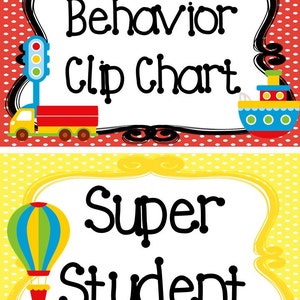 Transportation Themed Printable Classroom Accessories and Decor ...