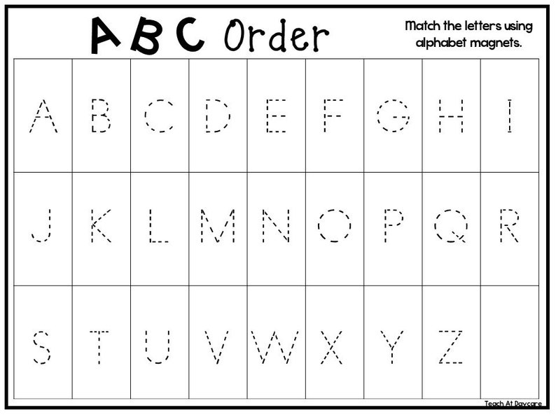 4 Printable ABC Order Work Mats/Worksheets. | Etsy