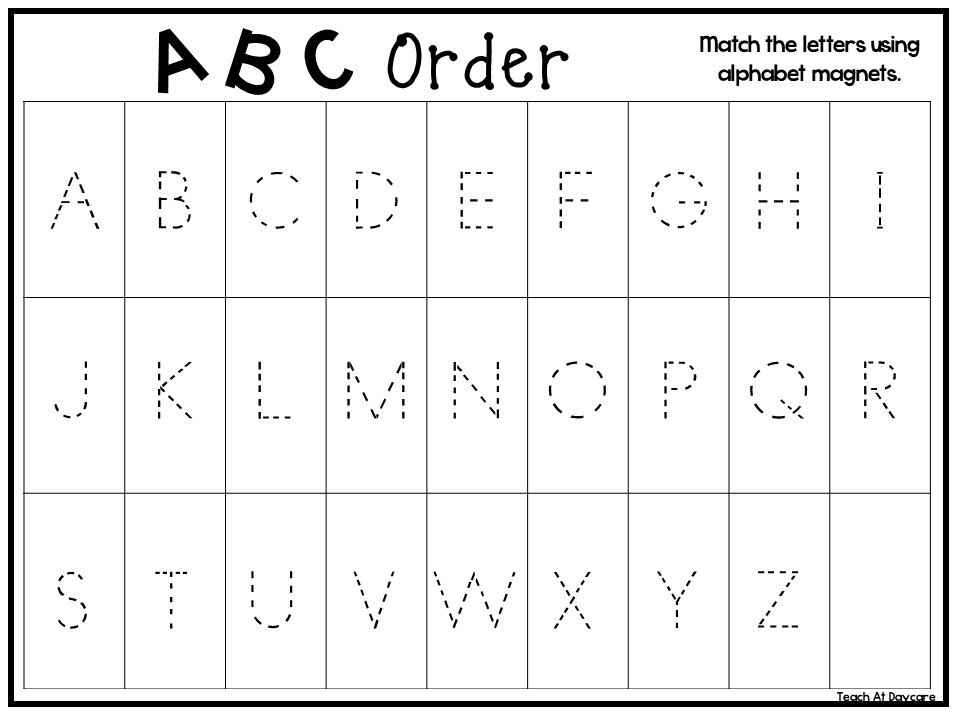 4 Printable ABC Order Work Mats/worksheets. - Etsy Ireland
