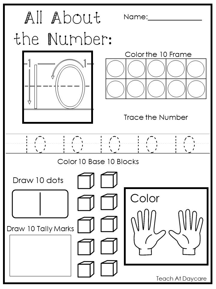20 Printable All About the Numbers 1-20 Worksheets. | Etsy