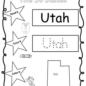 The 50 States Read It, Trace It, Color It Geography Worksheets ...