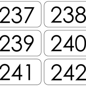 100 Printable Numbers 201-300 Flashcards. Preschool Thru Third Grade ...