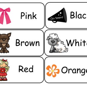 20 Printable Colors Flashcards. Preschool-3rd Grade Educational ...