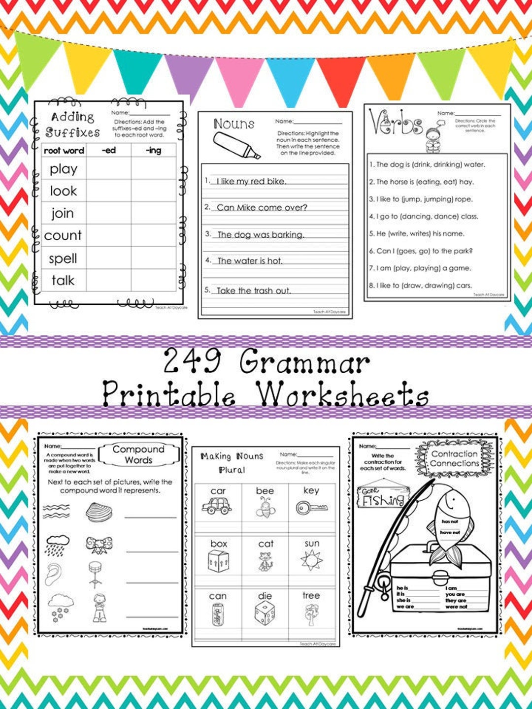 249 Grammar Worksheets Download. 1st-3rd Grade ELA. ZIP File. - Etsy
