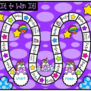 10 Printable Unicorn Themed Kindergarten Math Center Games and ...