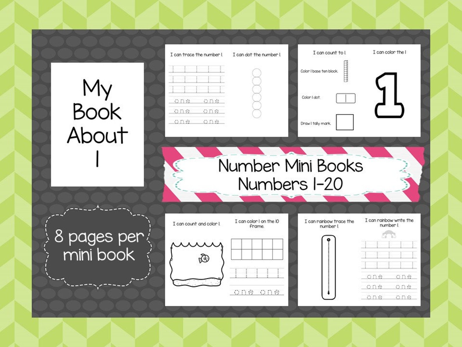 20 Number Mini Books Printable Worksheets in a ZIP File. - Etsy