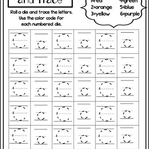 26 Printable Alphabet Roll and Trace Worksheets. Preschool-kdg Phonics ...