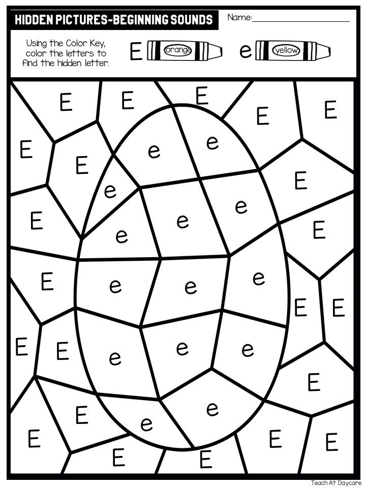 Hidden Pictures Beginning Sounds Worksheets. Letter Recognition and ...