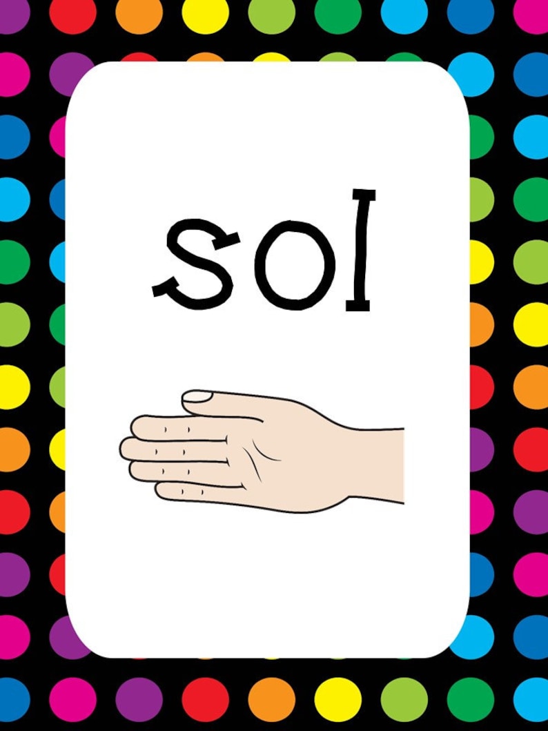 8 Rainbow Polka Dot Solfege Kodaly Hand Signs Posters. Full | Etsy