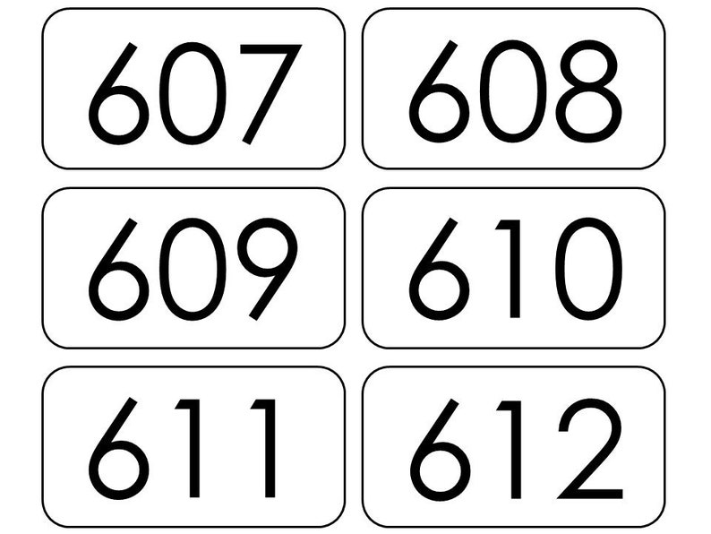 100 Printable Numbers 601-700 Flashcards. Preschool Thru Third - Etsy