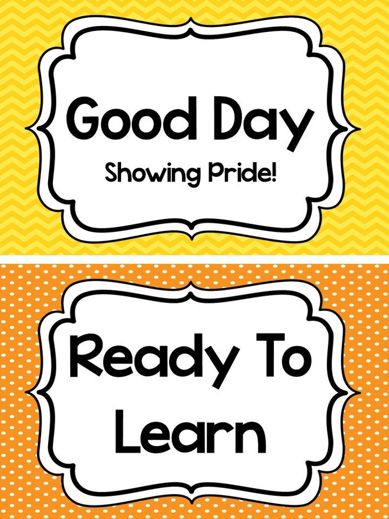 7 Rainbow Behavior Clip Chart Cards. Classroom Behavior - Etsy