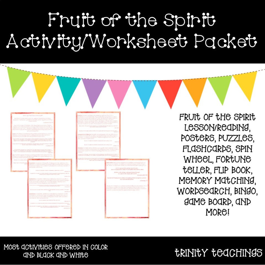 Fruit of the Spirit Learning Packet. Activities and Worksheets. Color ...