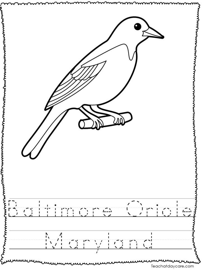 50 Printable State Birds Color Worksheets. Preschool and | Etsy