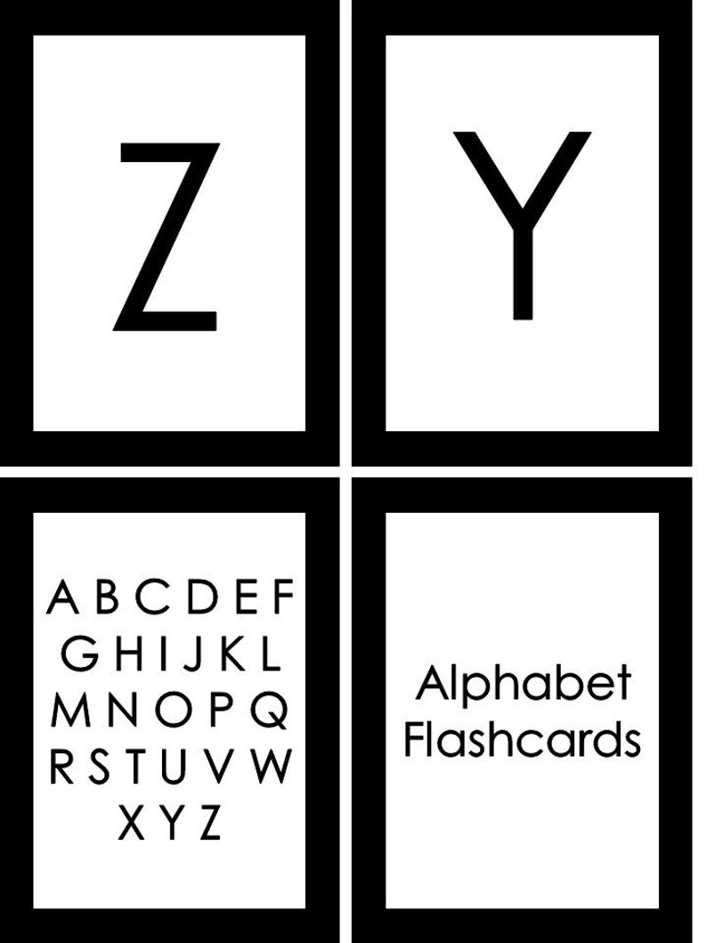 26 Printable Large Alphabet Uppercase Flashcards. Preschool ...