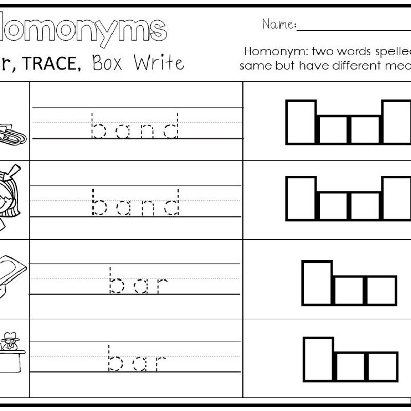 Homonyms Printable - Etsy