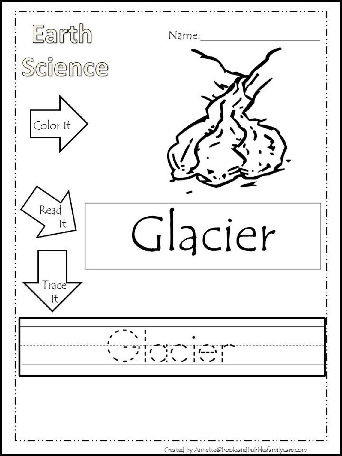 30 Earth Science Printable Worksheets. Color Read Trace Land | Etsy