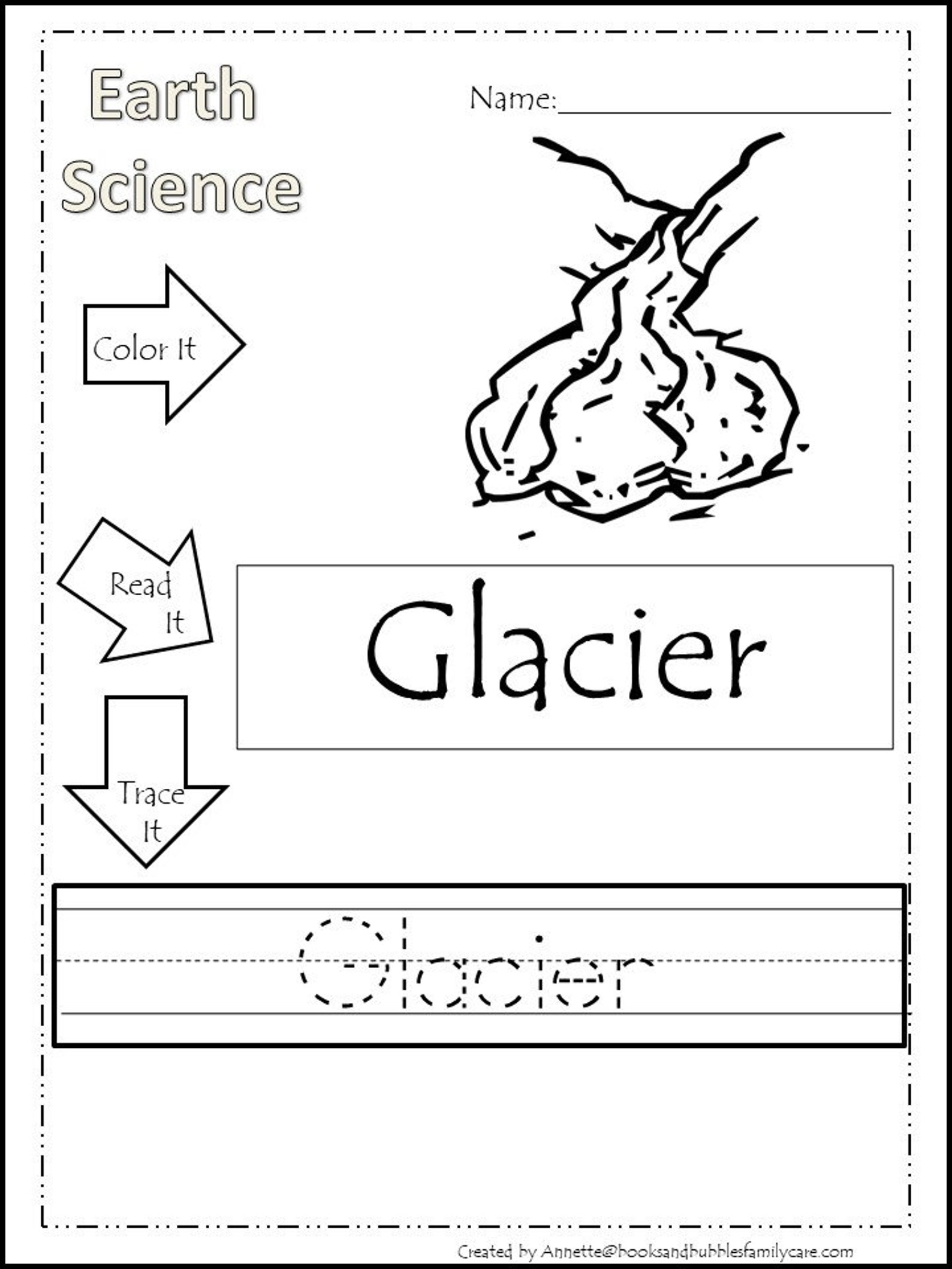 30 Earth Science Printable Worksheets. Color Read Trace Land - Etsy