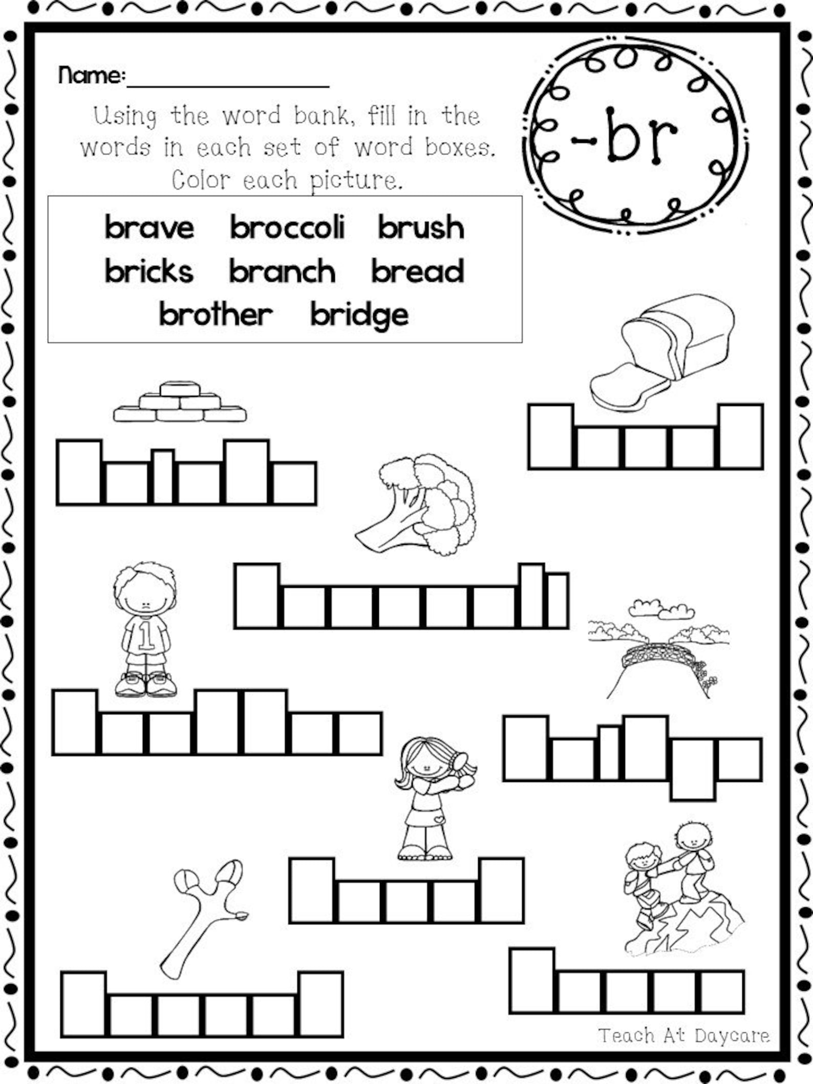 20 Printable Blends Box Writing Worksheets. Kindergarten-2nd Grade ELA ...