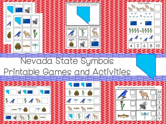 30 Nevada State Symbols Themed Learning Games Download. ZIP - Etsy