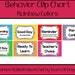 7 Rainbow Behavior Clip Chart Cards. Classroom Behavior Management ...