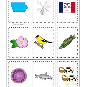 30 Iowa State Symbols Themed Learning Games Download. ZIP File ...