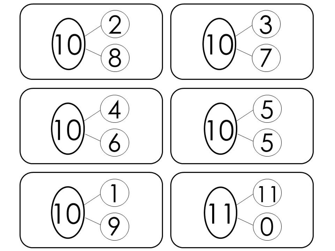 120 Printable Number Bond Flashcards. Numbers 1-20. Preschool | Etsy